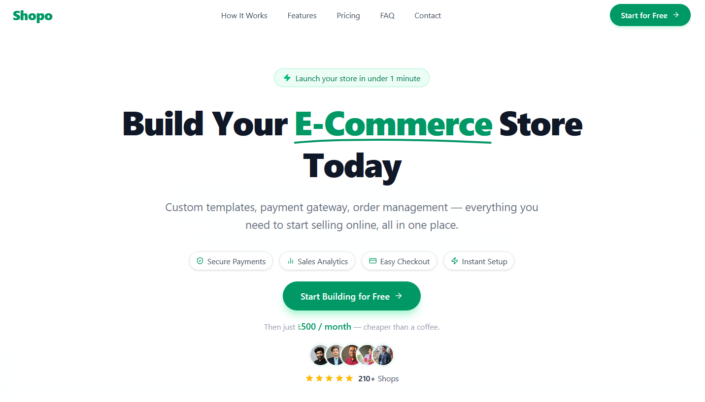 Shopo | ই-কমার্স ওয়েবসাইট এখন মাত্র ৫০০ টাকায়